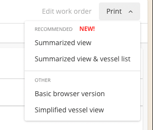 Printing Work Orders