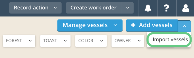 How to Import Vessels via .csv file