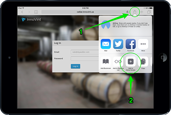 InnoVint on iPad or tablet